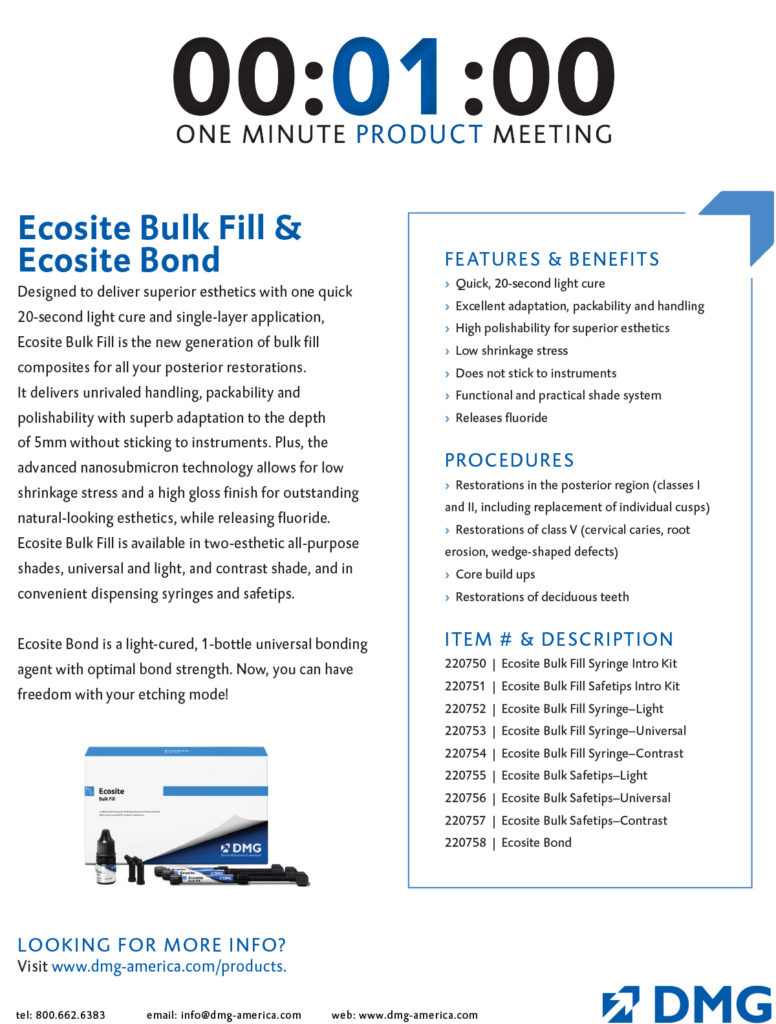 Ecosite Bulk Fill & Ecosite Bond - DMG America